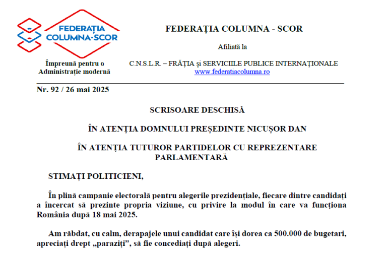 Sindicatul Național al Salariaților Comunelor și Orașelor din România ...